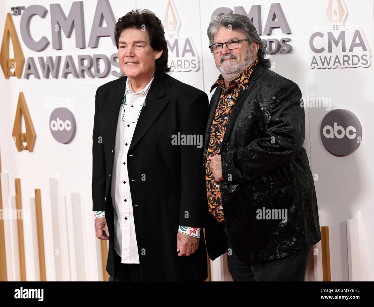 Marty Raybon, left, and Mike McGuire, of Shenandoah, arrive at the 56th ...