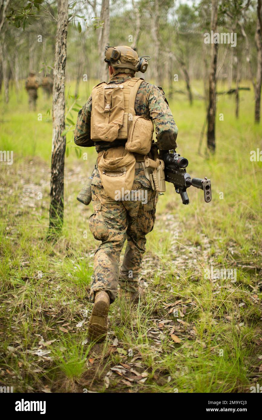 U.S. Marine Corps Lance Cpl. Derrel Pearcy, a machine gunner with 3d ...