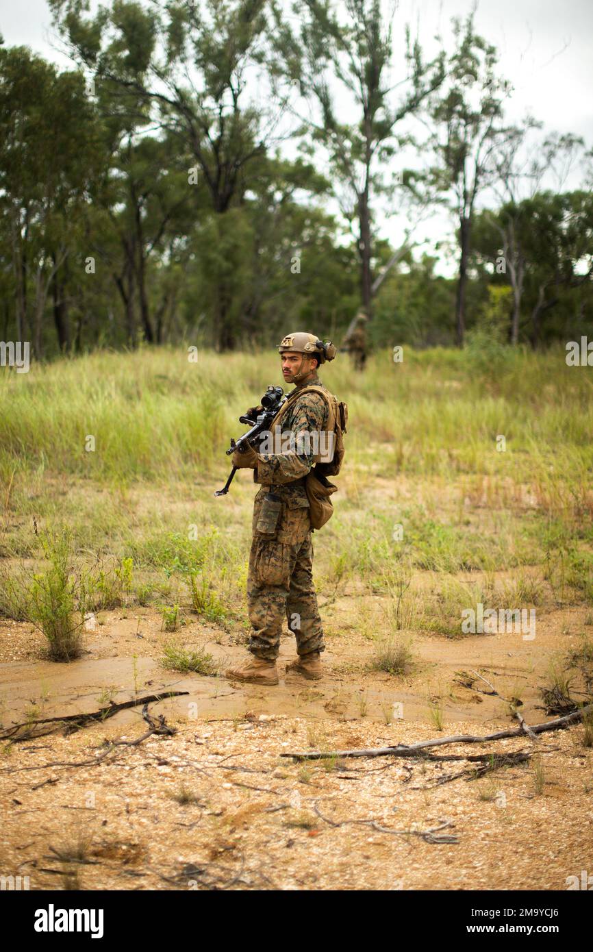 U.S. Marine Corps Lance Cpl. Derrel Pearcy, a machine gunner with 3d ...