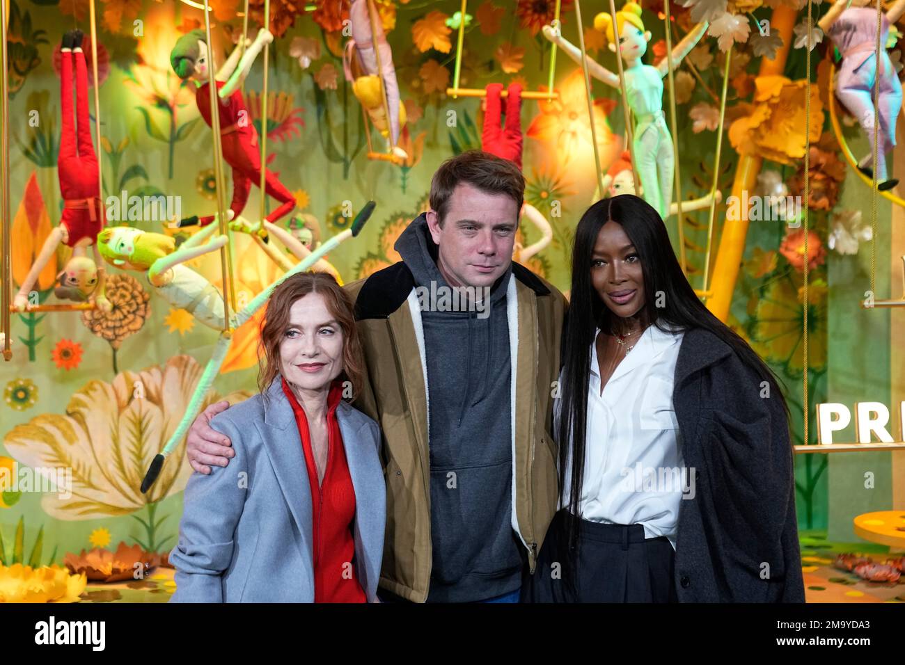 Naomi Campbell, right, designer Jonathan Anderson and French actress ...