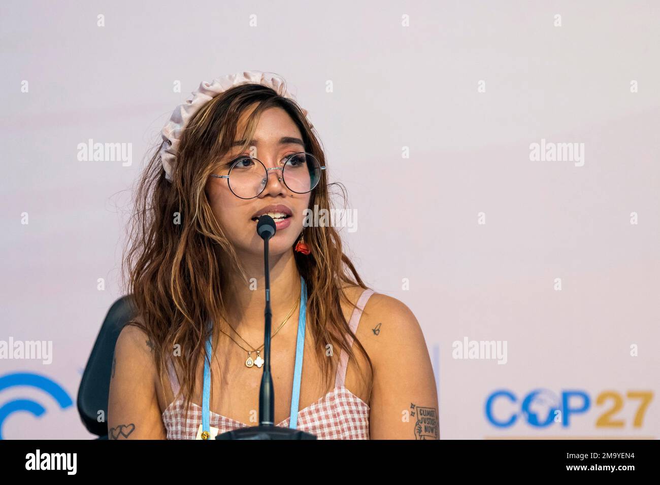 Youth climate activists Mitzi Jonelle Tan, of the Philippines, speaks ...