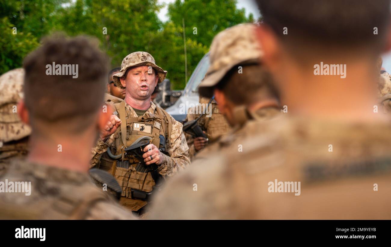 U.S. Marine Corps Capt. Matthew Pierson, company commander of Lima ...