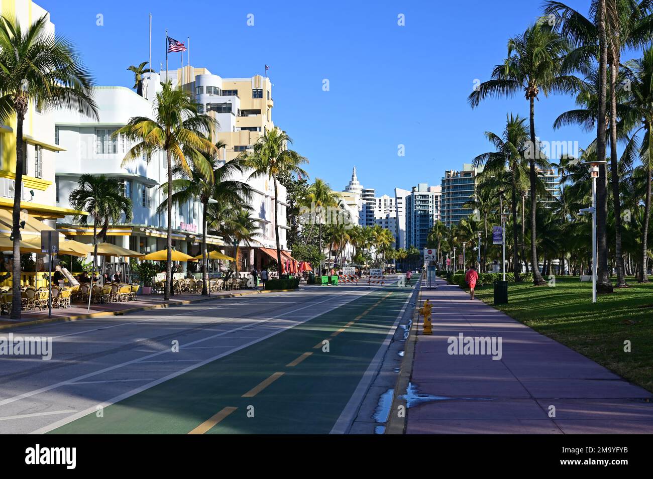 Miami Beach, Florida - January 7, 2023 - Art deco hotels on Ocean Drive ...