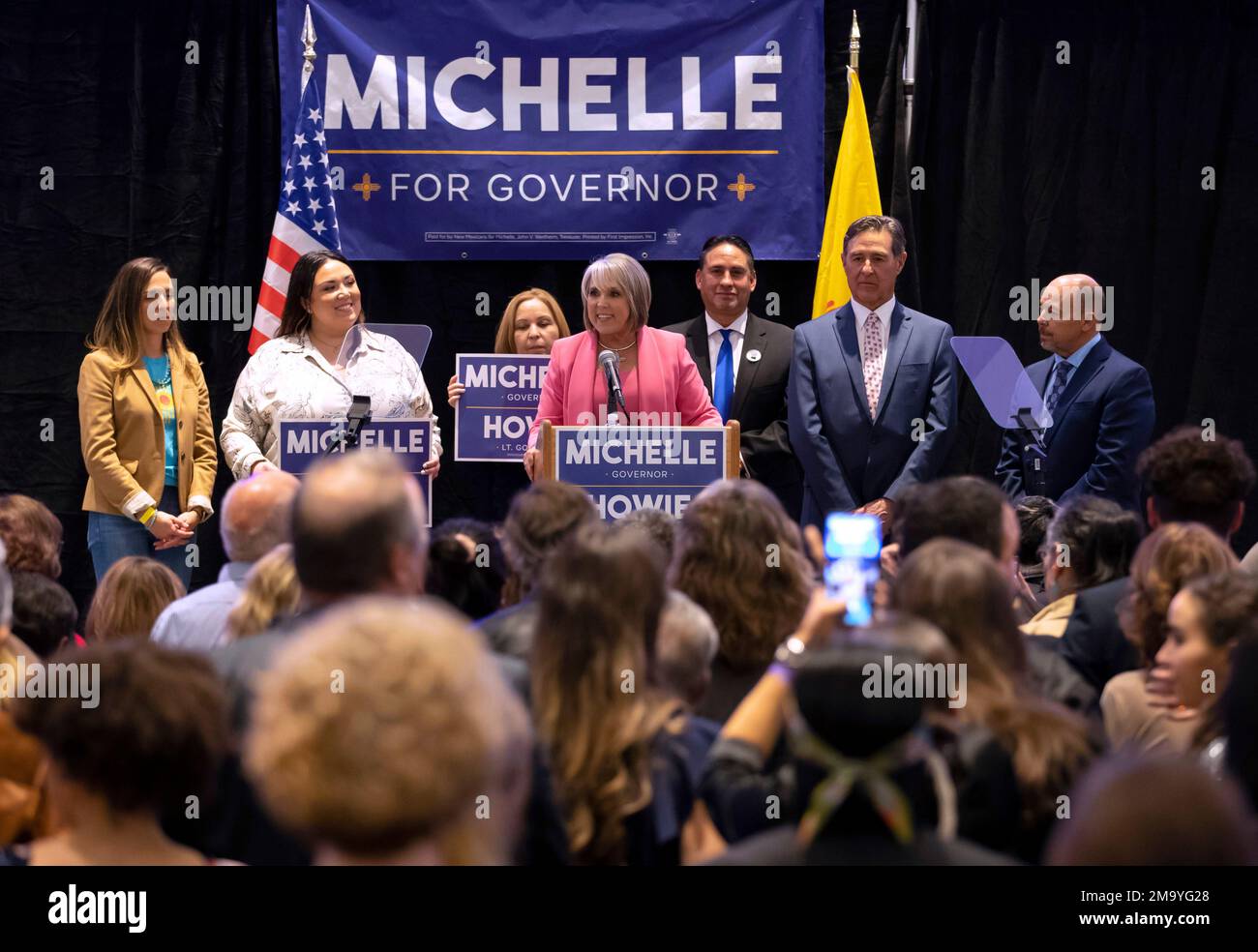 Re-elected New Mexico Gov. Michelle Lujan Grisham speaks to supporters ...