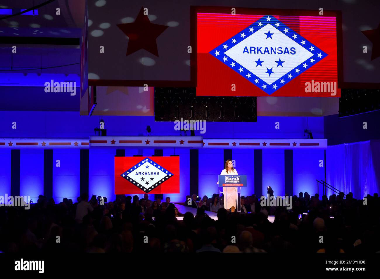 Arkansas Gov.-elect Sarah Huckabee Sanders speaks during her election ...