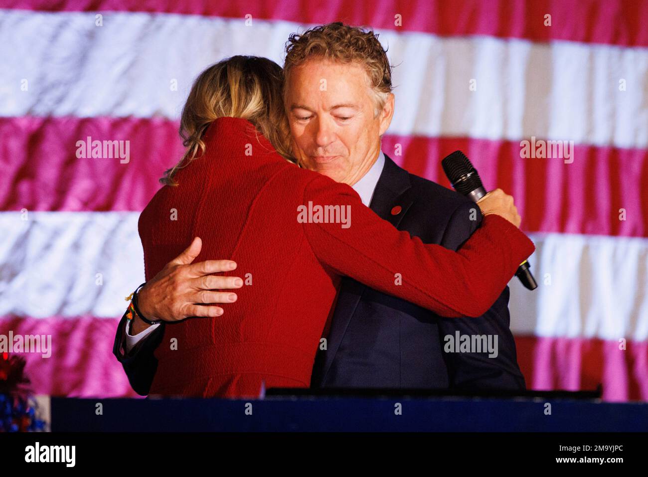 Sen. Rand Paul, R-Ky, right, hugs his wife Kelley before his victory ...