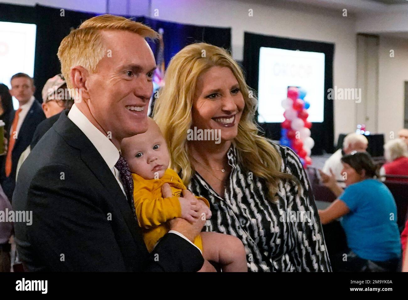 U.S. Sen. James Lankford and his wife Cindy Lankford pose for a photo ...