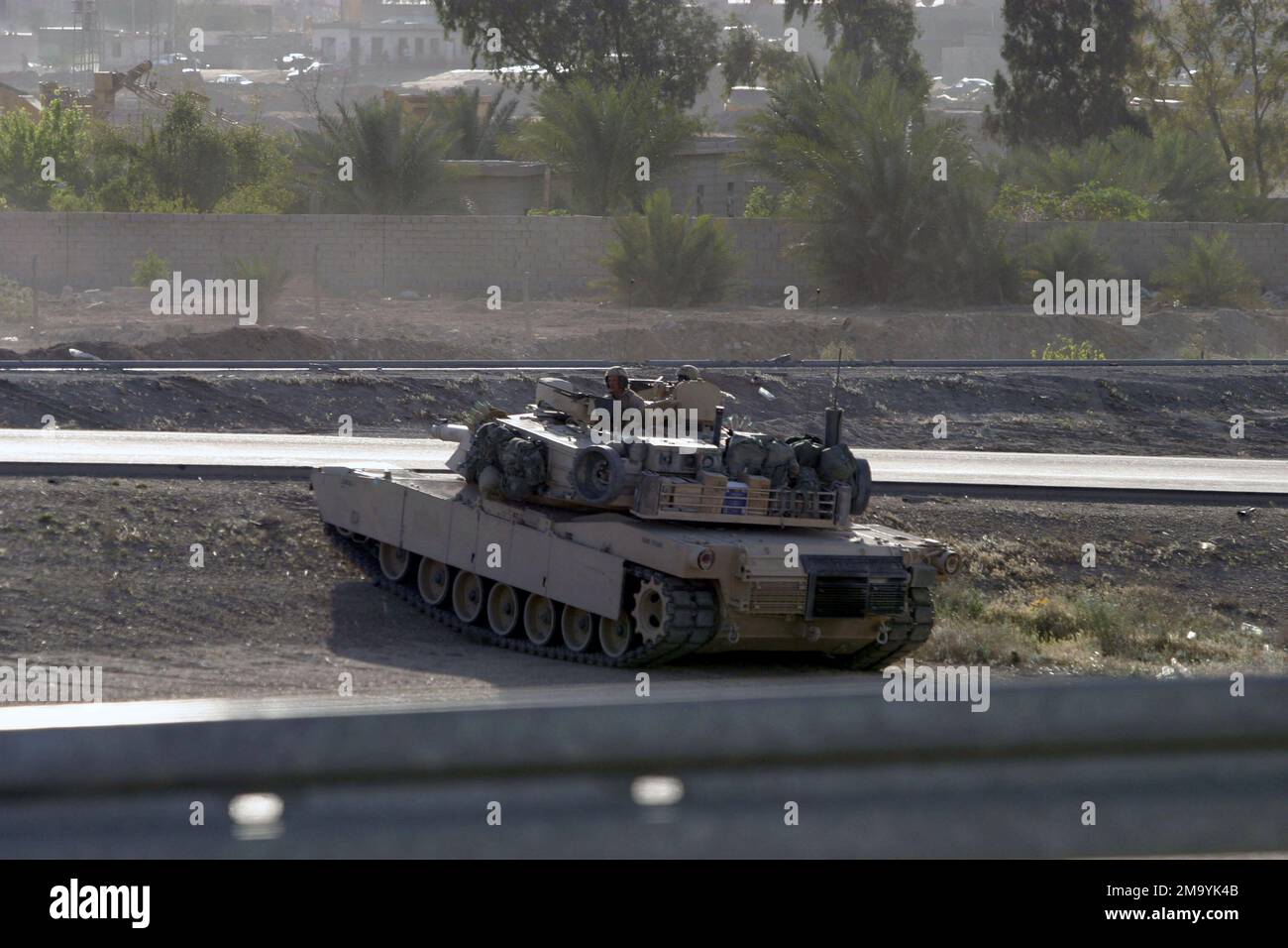 US Marines Corps (USMC) in an M1A1 Abrams Main Battle Tank (MBT) block ...