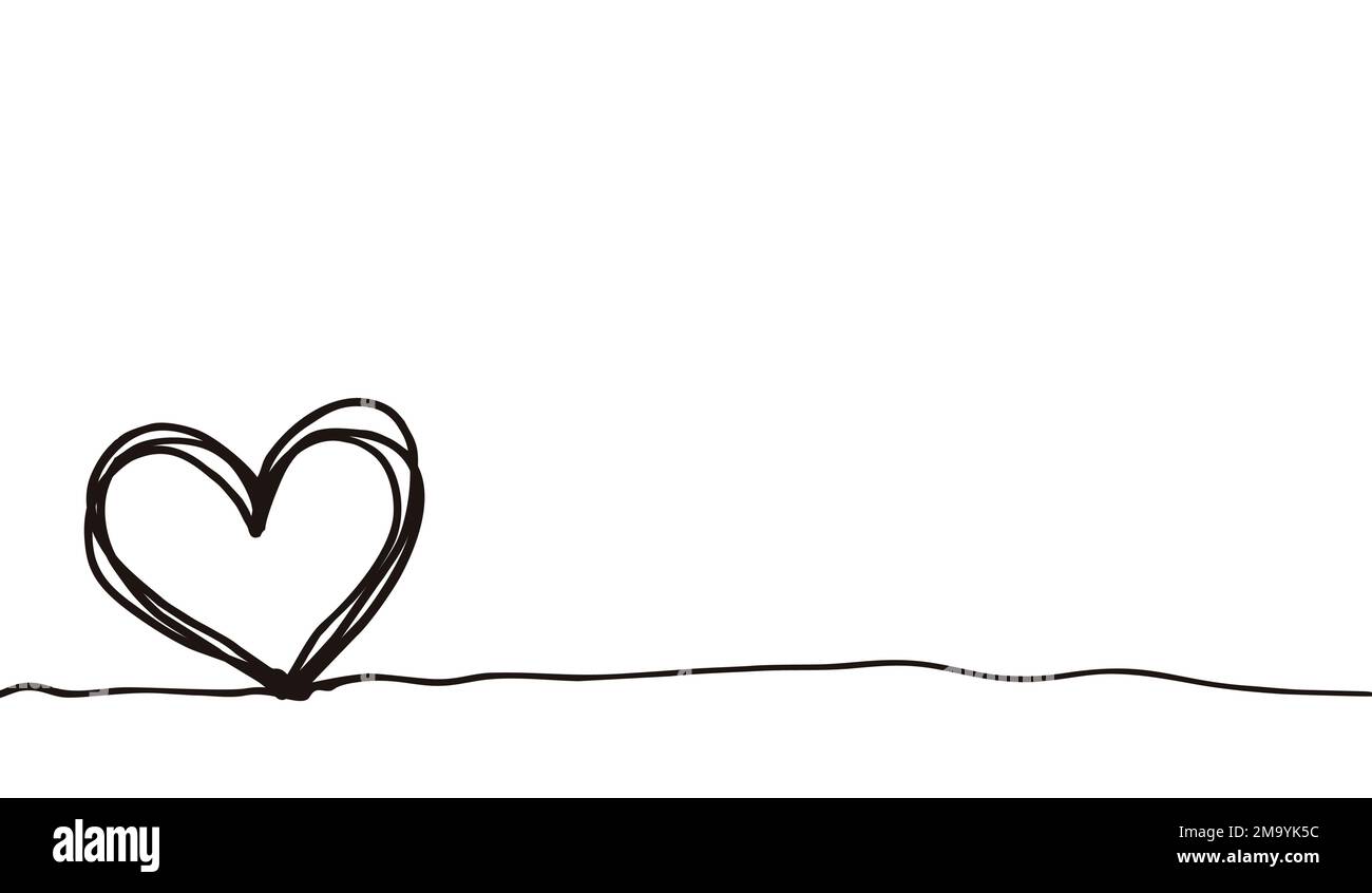 SCRIBBLE HEART, BLACK LINE, VALENTINE BANNER Stock Vector Image & Art ...