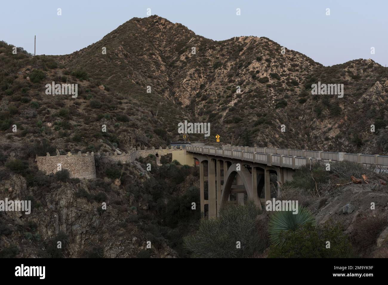 Concrete arch bridge over Big Tujunga Canyon on Angeles Forest Highway ...