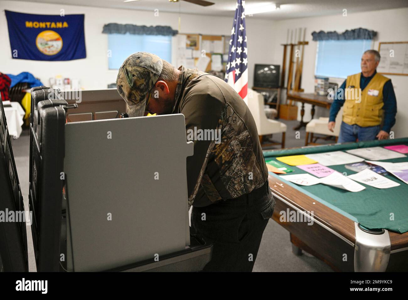 Jeff Smyth votes at the Arlee Senior Citizen Center on the Flathead ...