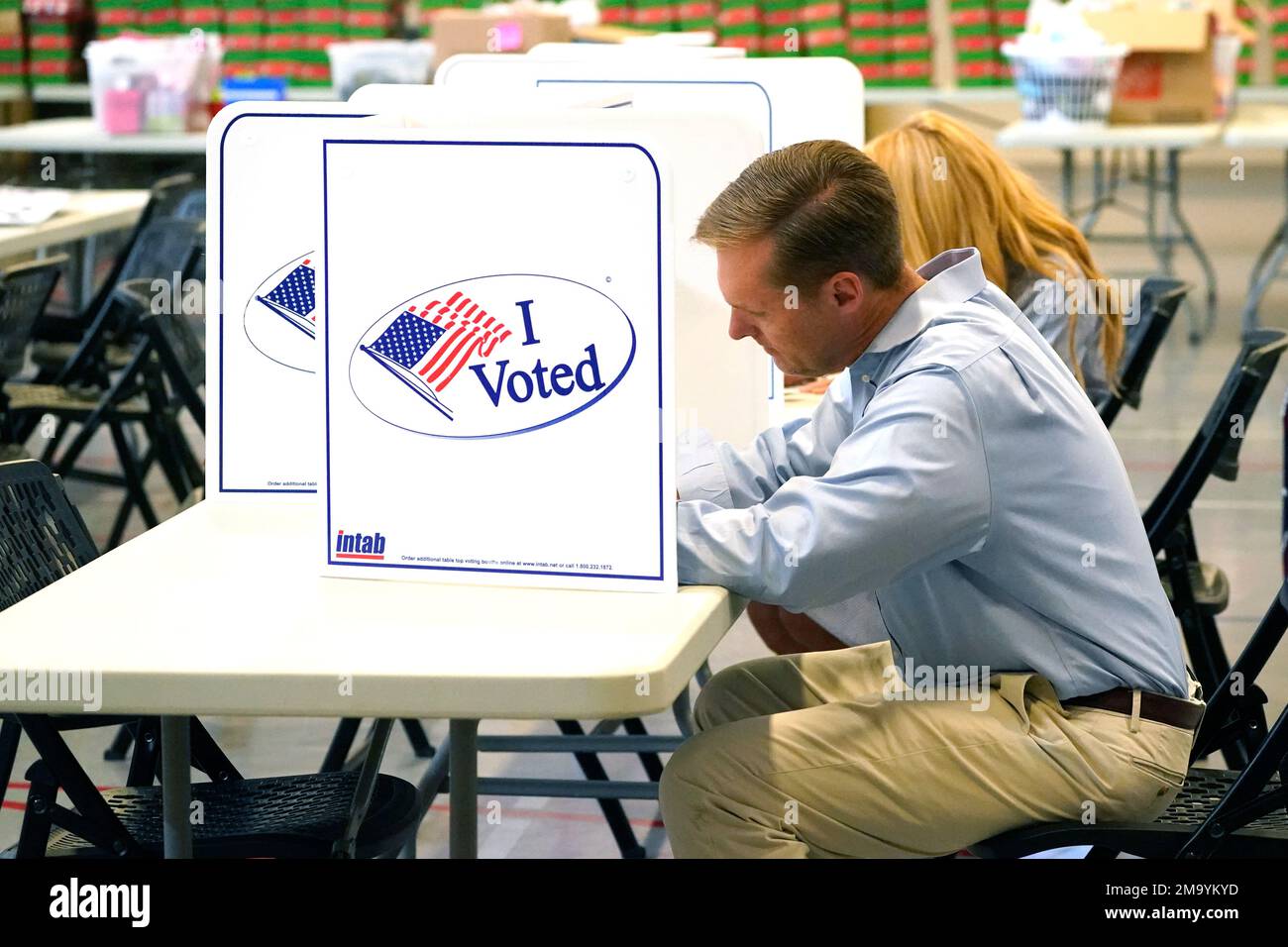 U.S. Rep. Michael Guest, R-Miss., and his wife Haley Guest, right, sit ...