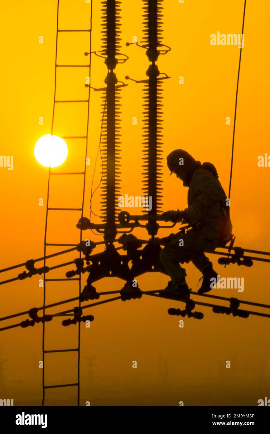 SUZHOU, CHINA - JANUARY 18, 2023 - Maintenance personnel conduct a ...