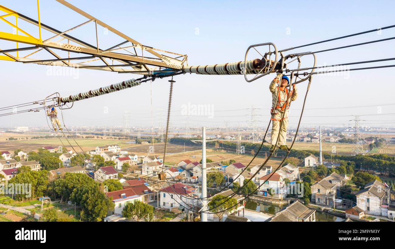 SUZHOU, CHINA - JANUARY 18, 2023 - Maintenance personnel conduct a ...