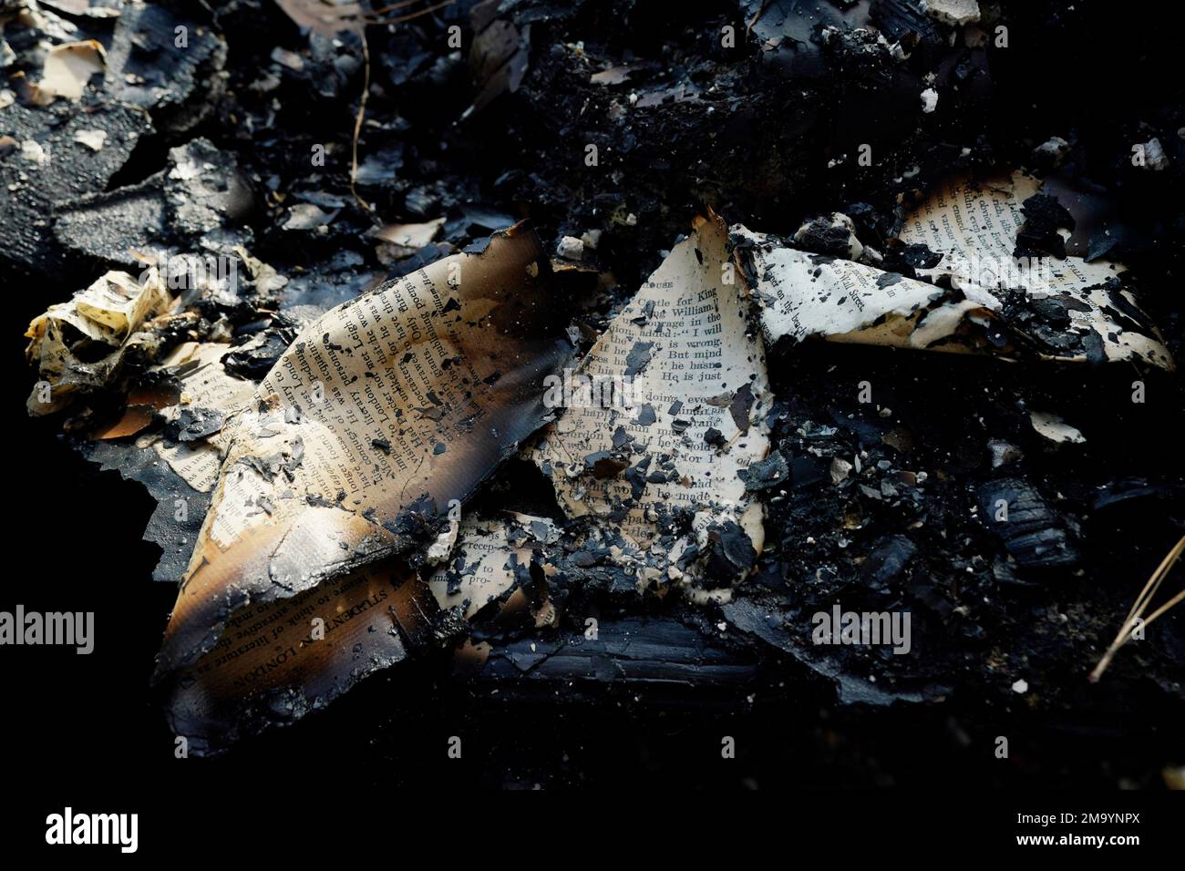 The ashes of old hymnals and missals are mixed with the charred wooden ...