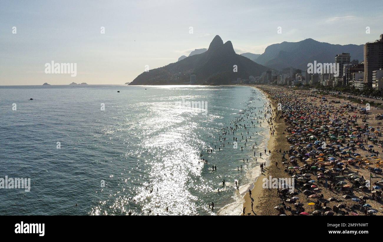 Rio De Janeiro, Brazil. 17th Jan, 2023. Numerous people enjoy a day at ...