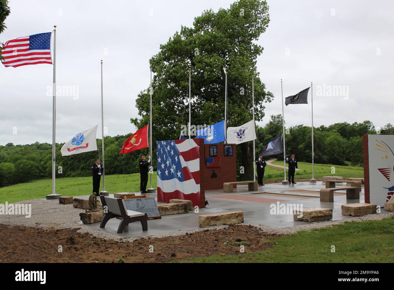 American Legion Post 230 Color Guard raises flags at the Veterans ...