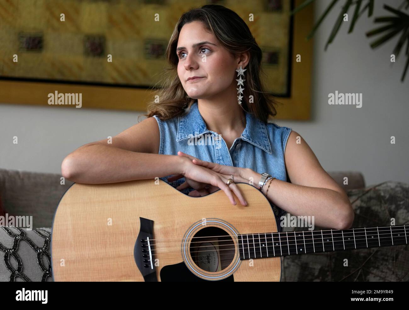 Venezuelan singer Tiare, poses for a portrait at her home in Lima, Peru ...