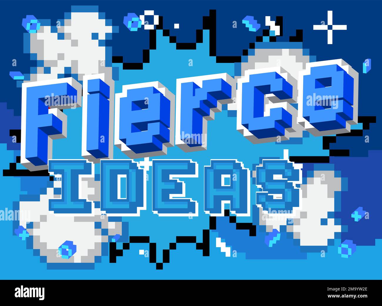 Fierce Ideas Pixelated Word With Geometric Graphic Background Vector fierce-ideas-pixelated-word-with-geometric-graphic-background-vector