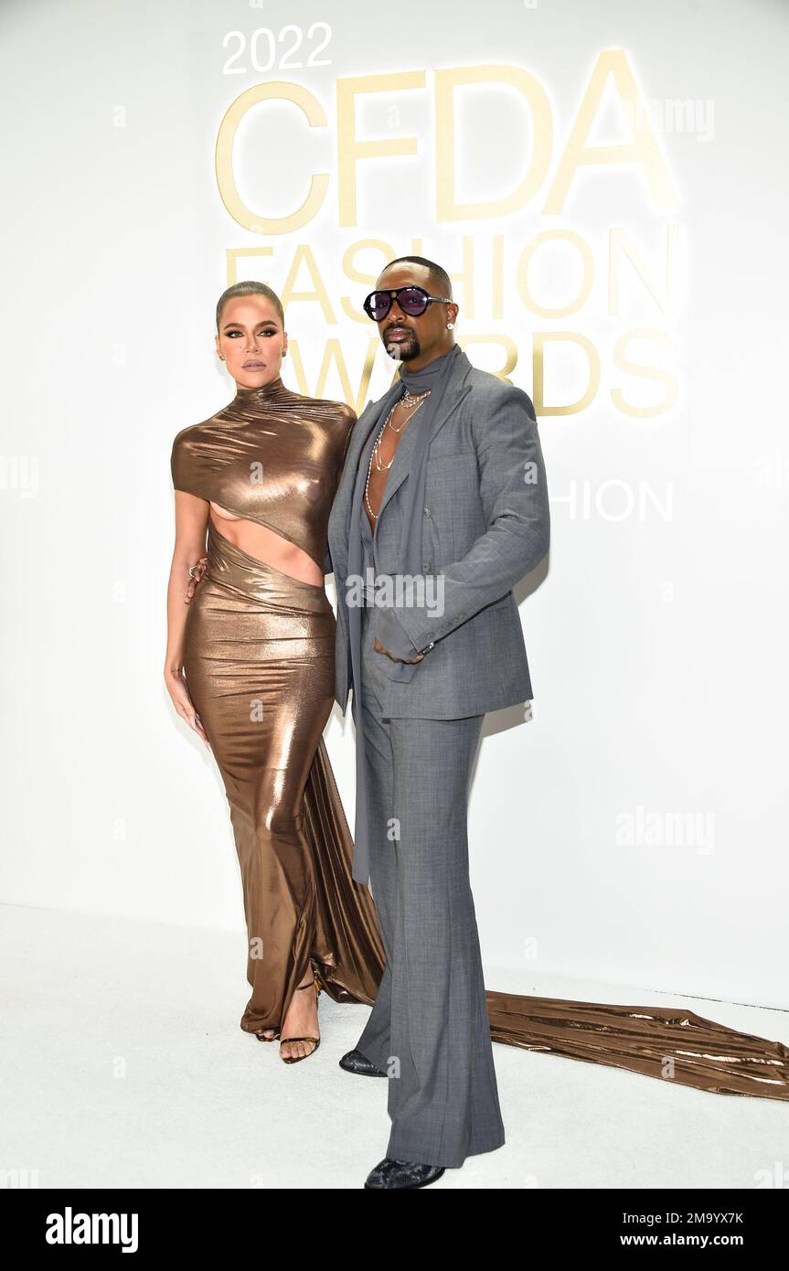 Khloe Kardashian, left, and Laquan Smith attend the CFDA Fashion Awards at Cipriani South Street ...