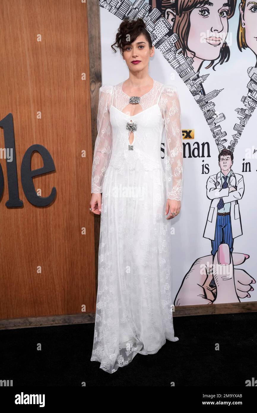 Lizzy Caplan attends the premiere of the FX mini series "Fleishman Is ...