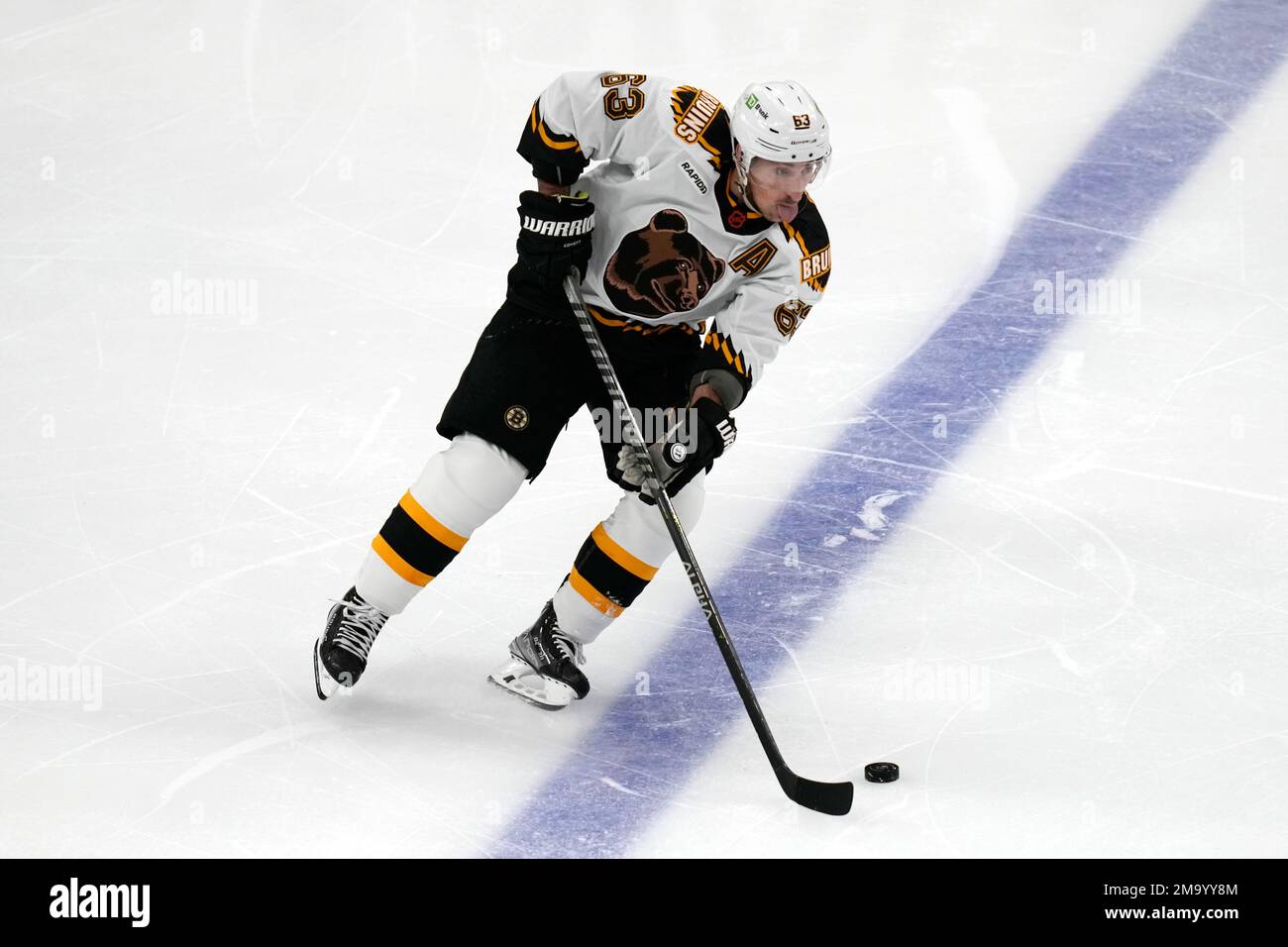 Boston Bruins left wing Brad Marchand (63) during an NHL hockey game ...