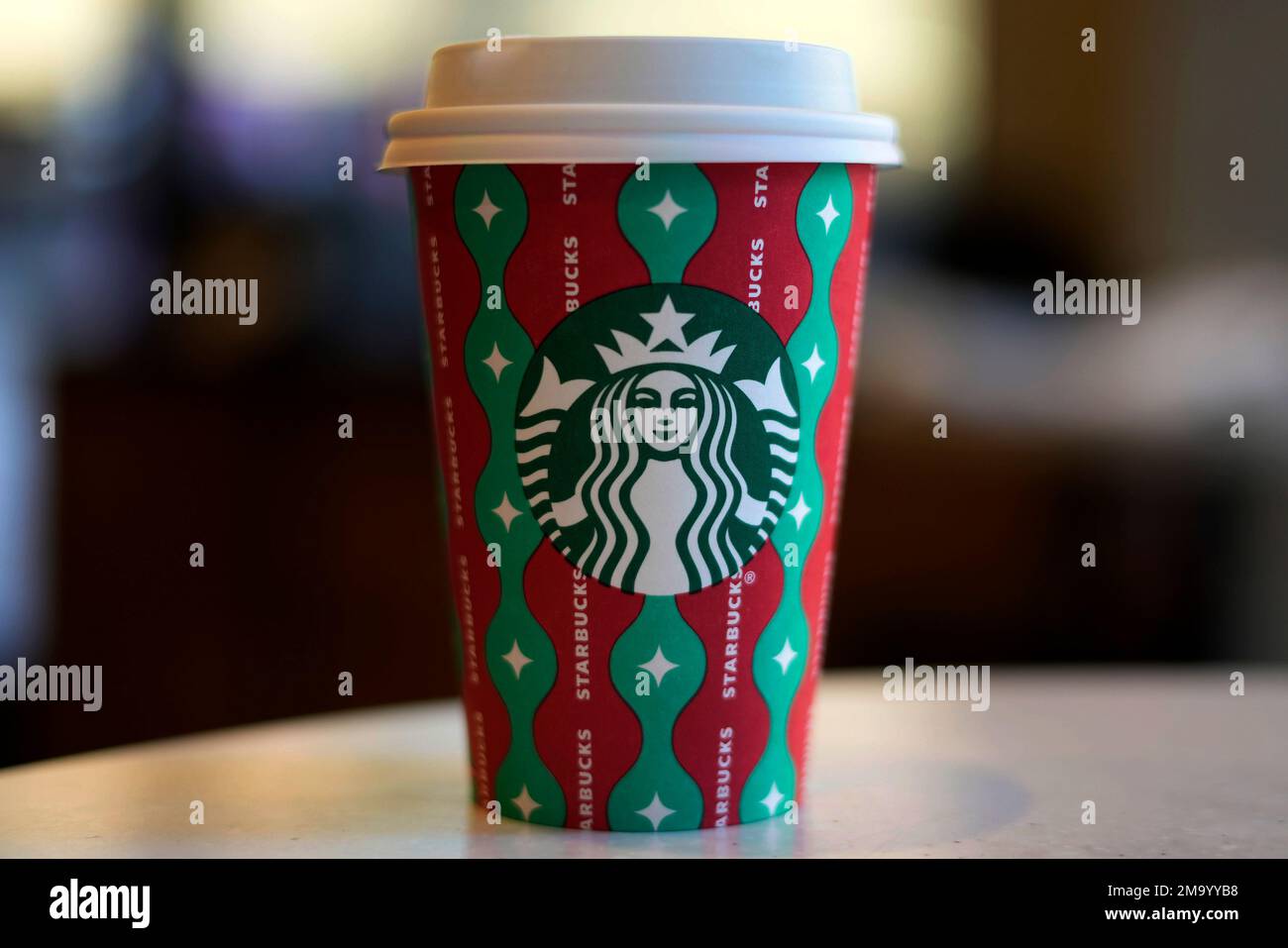 This is a cub of Starbucks coffee at a downtown Pittsburgh Starbucks on ...