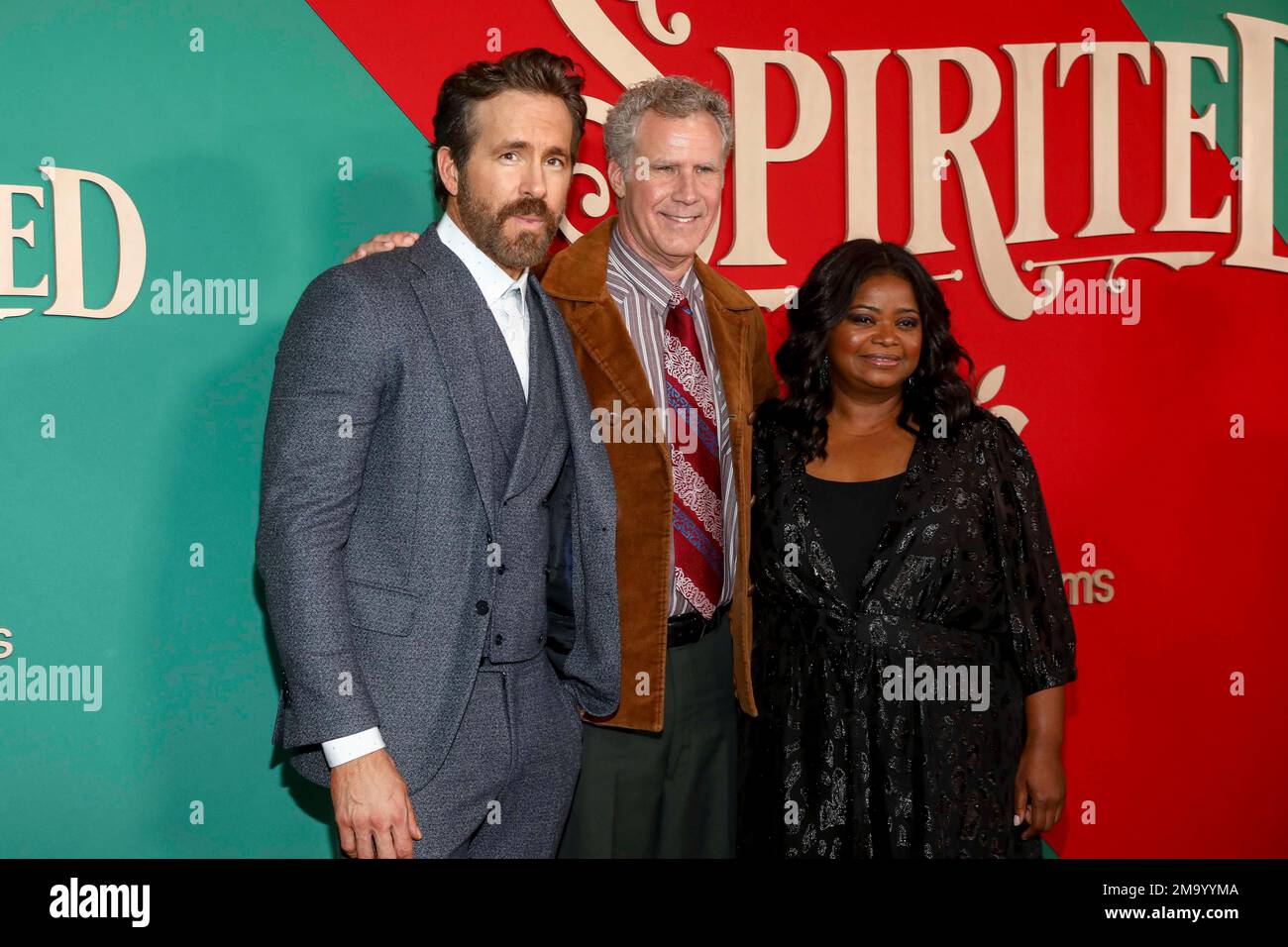 Actors Ryan Reynolds, from left, Will Ferrell and Octavia Spencer ...