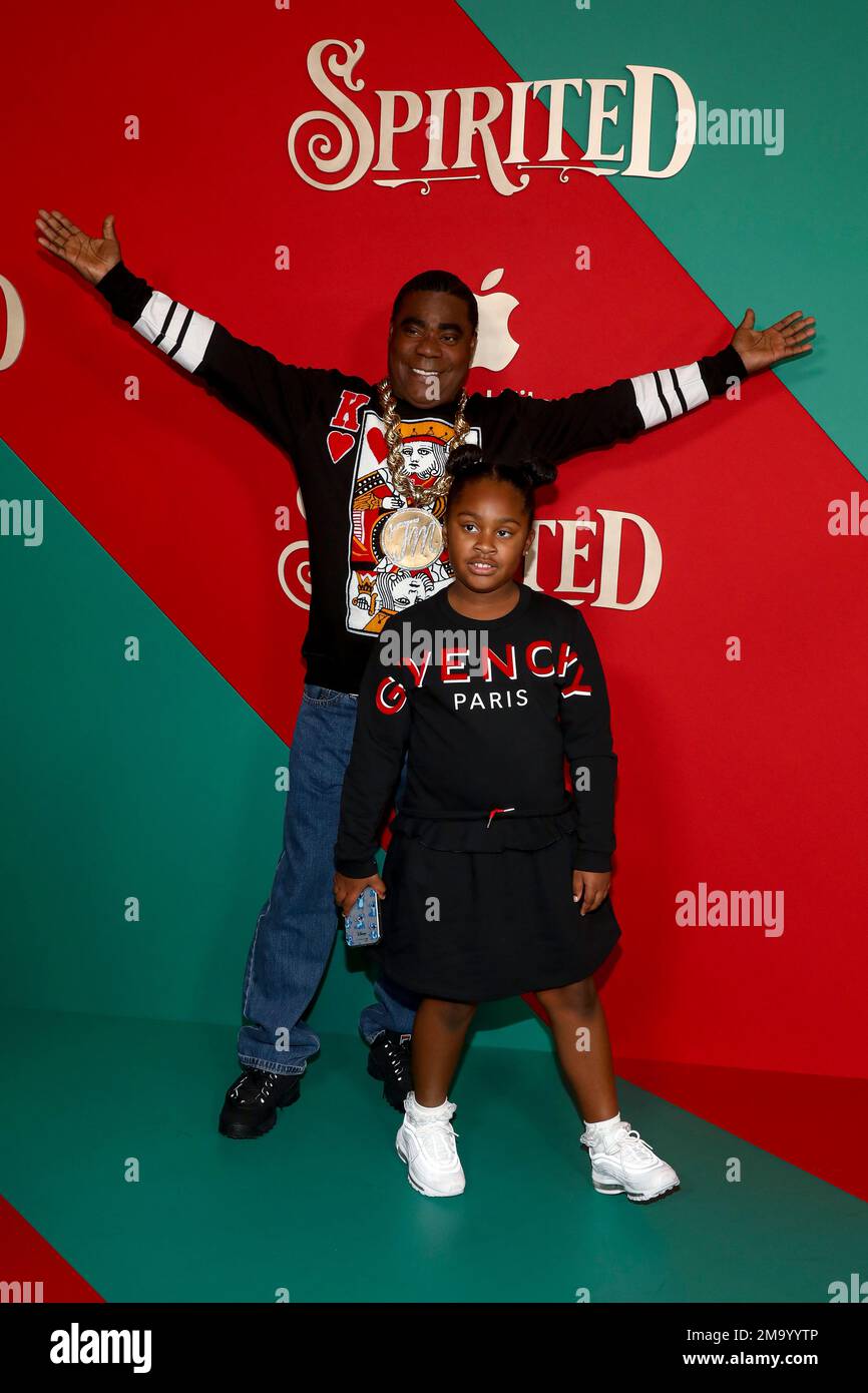 Actors Tracy Morgan, left, and Maven Morgan, right, attend the Apple ...