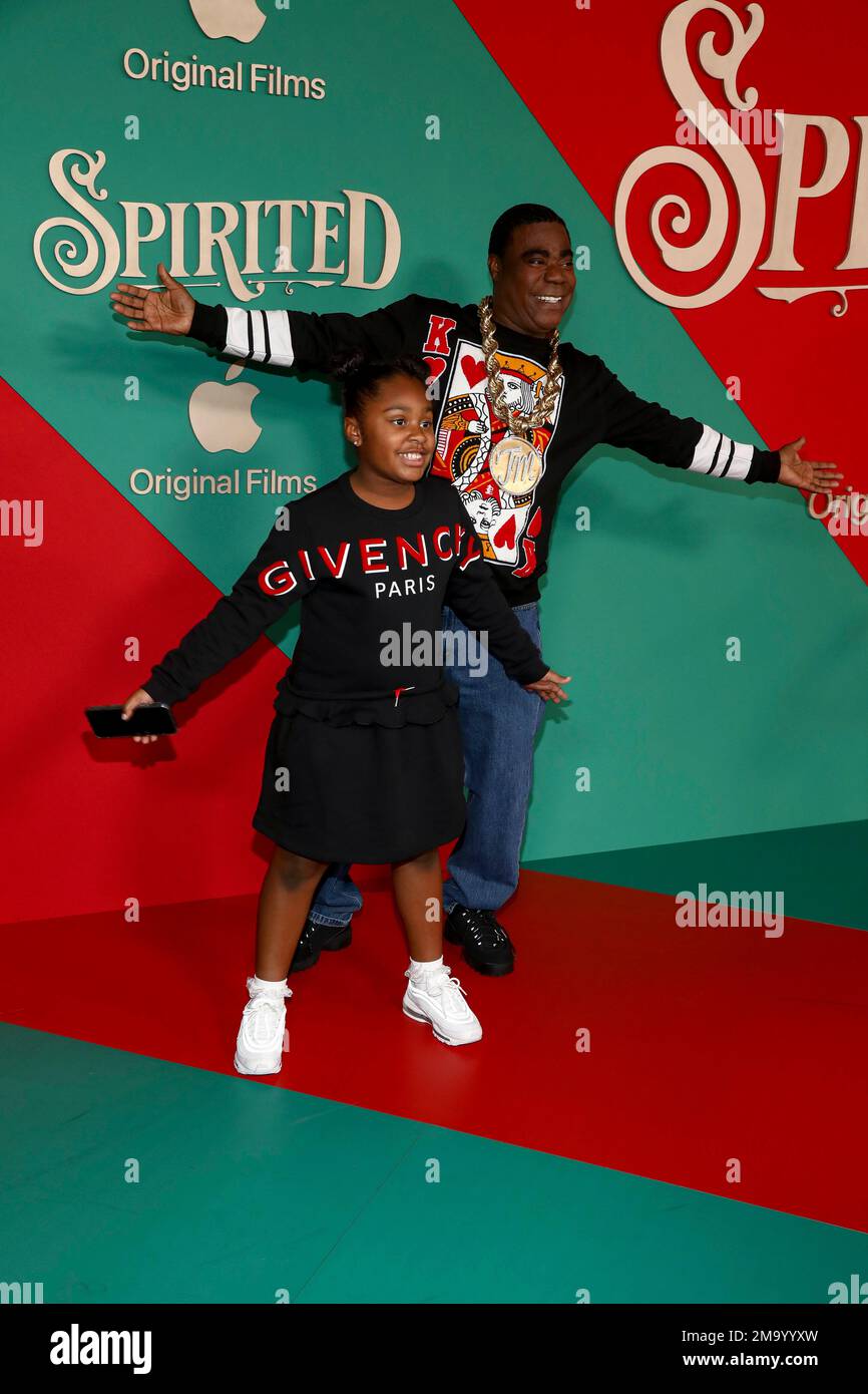 Actors Tracy Morgan, left, and Maven Morgan, right, attend the Apple ...