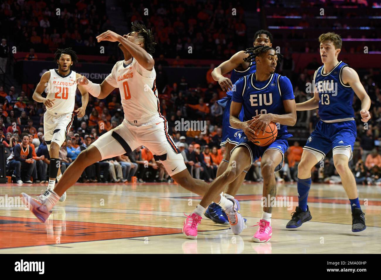 Eastern Illinois' Kinyon Hodges (10) strips the ball from Illinois ...