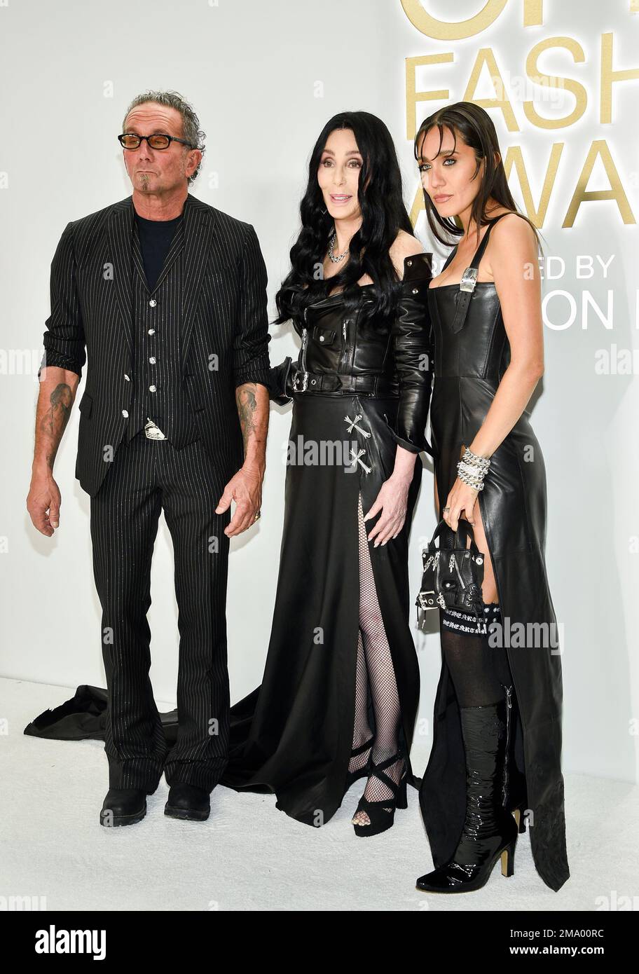 Richard Stark, left, Cher and Jesse Jo Stark attend the CFDA Fashion ...