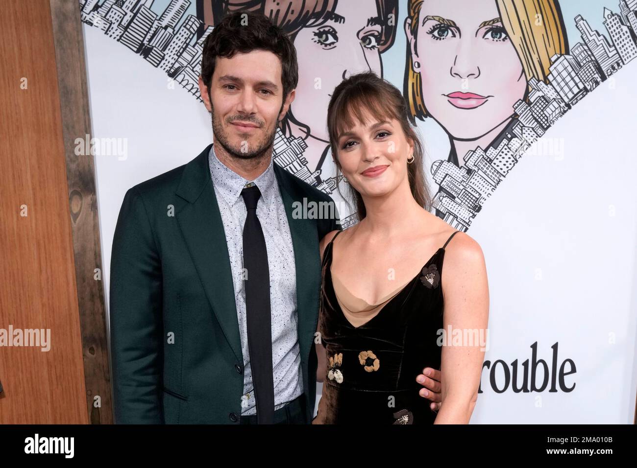 Adam Brody and Leighton Meester attend the premiere of the FX mini ...