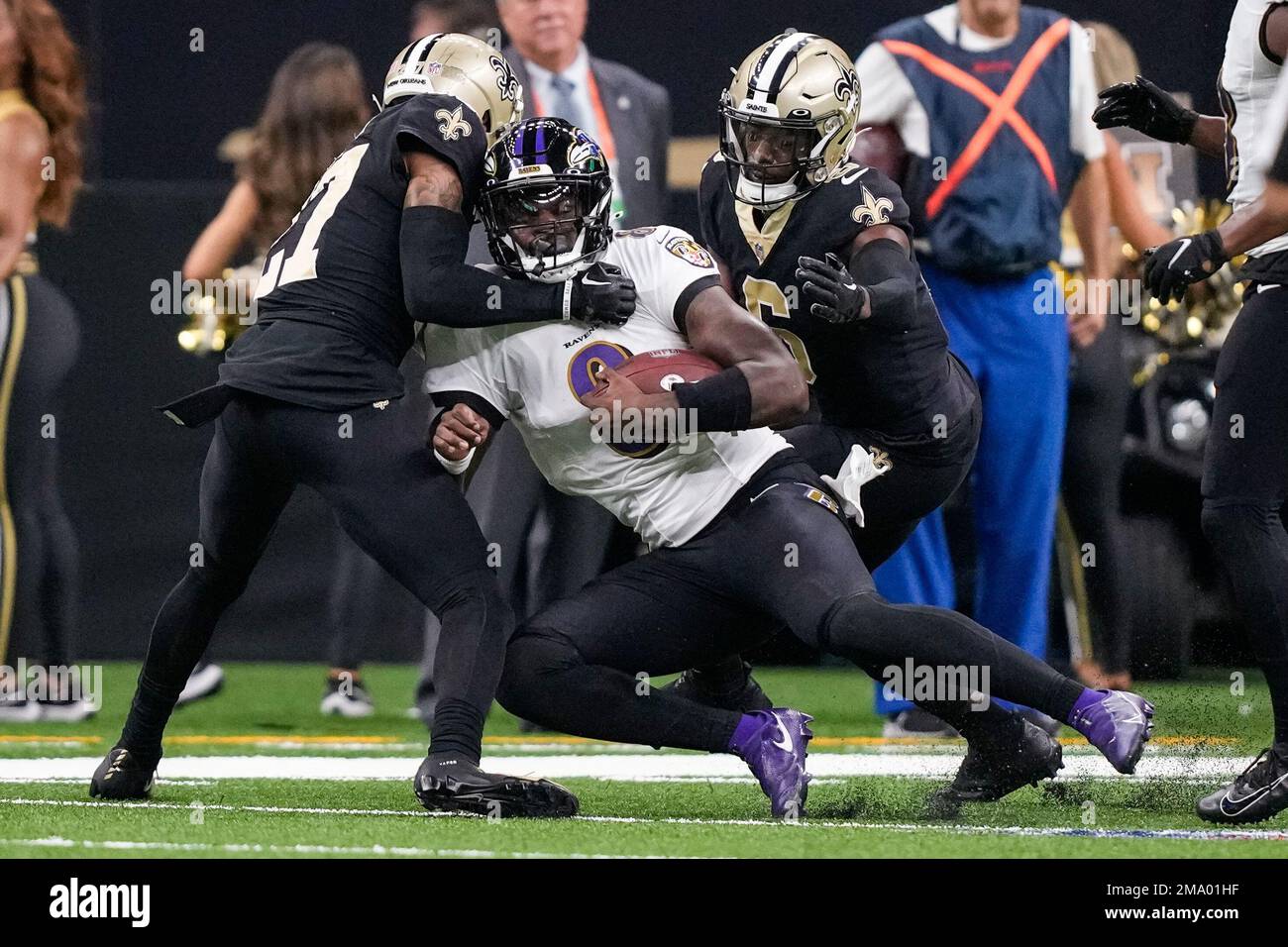New Orleans Saints cornerback Alontae Taylor, left, and safety Marcus ...