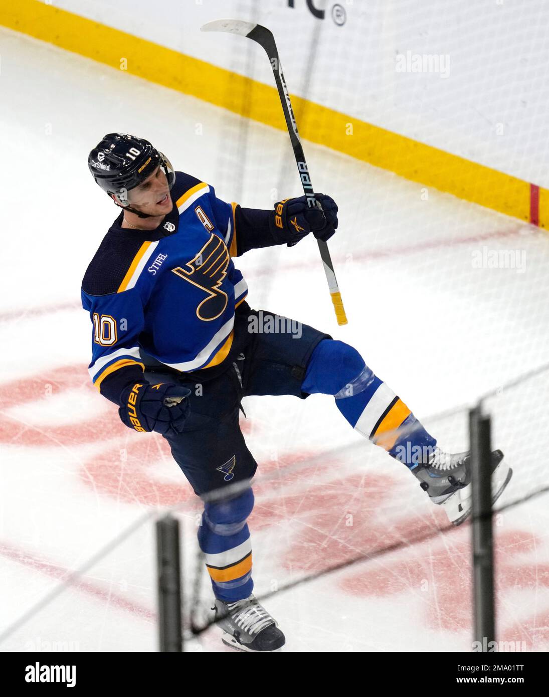 St. Louis Blues center Brayden Schenn celebrates after his goal against ...