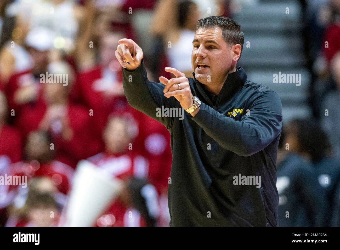 Morehead State head coach Preston Spradlin gestures during the first ...