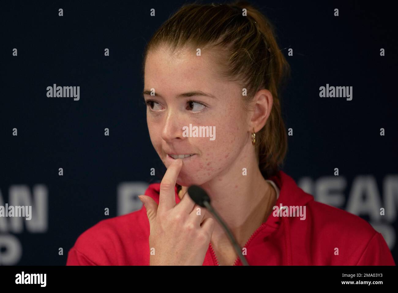 Simona Waltert of Switzerland attends a press conference ahead of the ...
