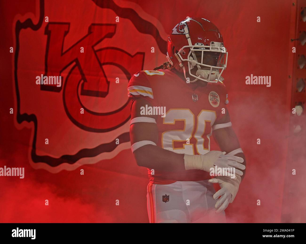 Kansas City Chiefs safety Justin Reid (20) gets introduced before an ...