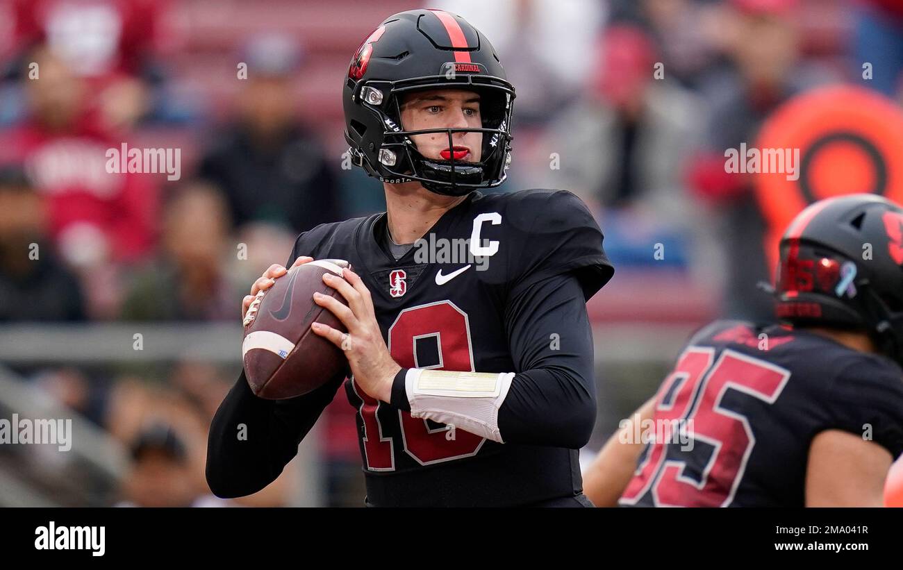 Stanford quarterback Tanner McKee looks to pass against Washington ...
