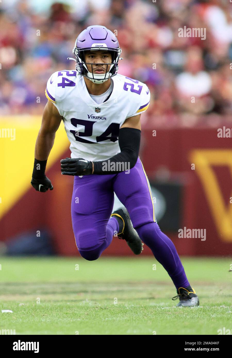 Minnesota Vikings safety Camryn Bynum (24) runs during an NFL football ...