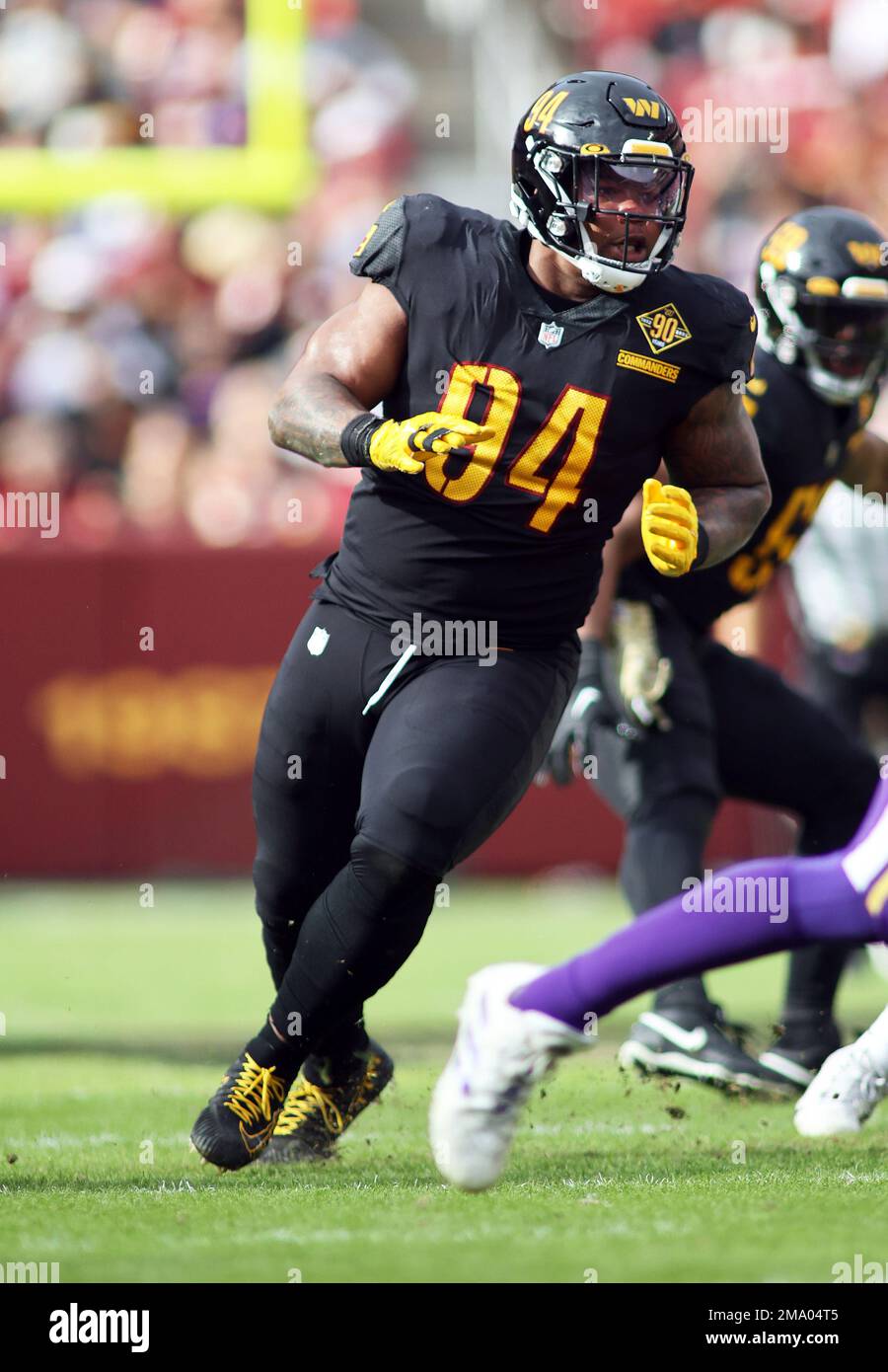 Washington Commanders defensive tackle Daron Payne (94) runs during an ...