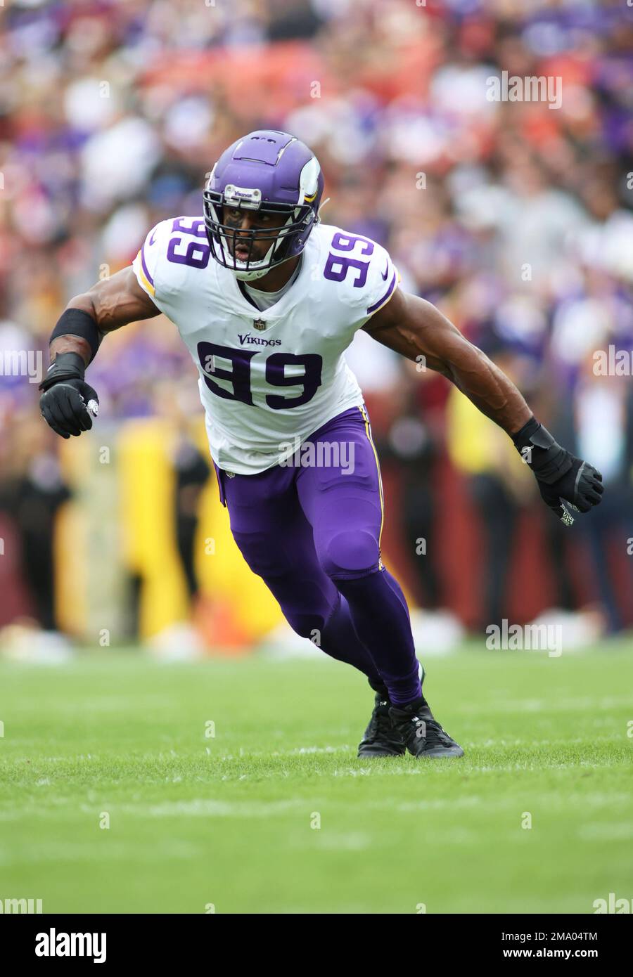 Minnesota Vikings linebacker Danielle Hunter (99) runs during an NFL ...