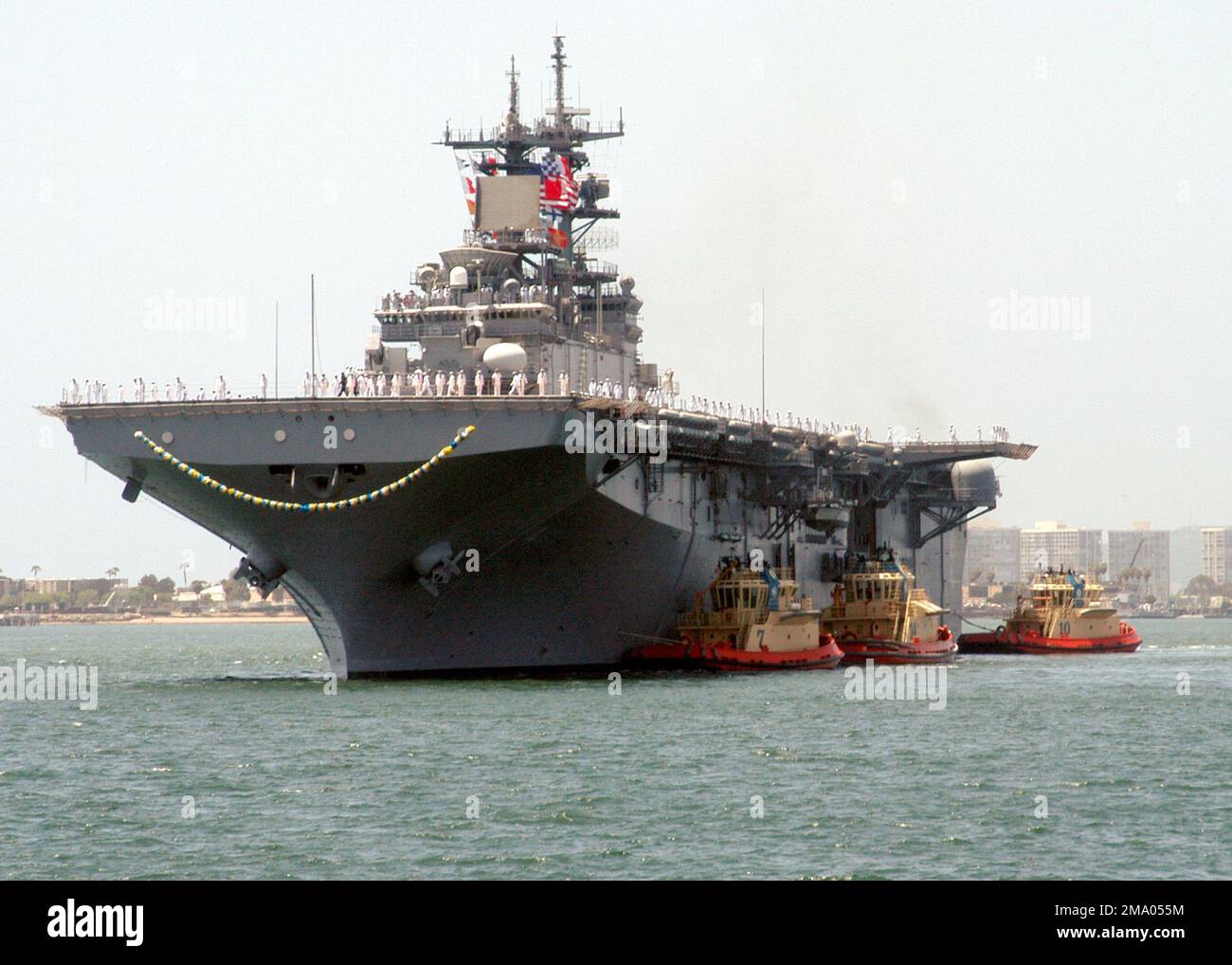 Port bow view of the US Navy (USN) WASP CLASS: Amphibious Assault Ship ...