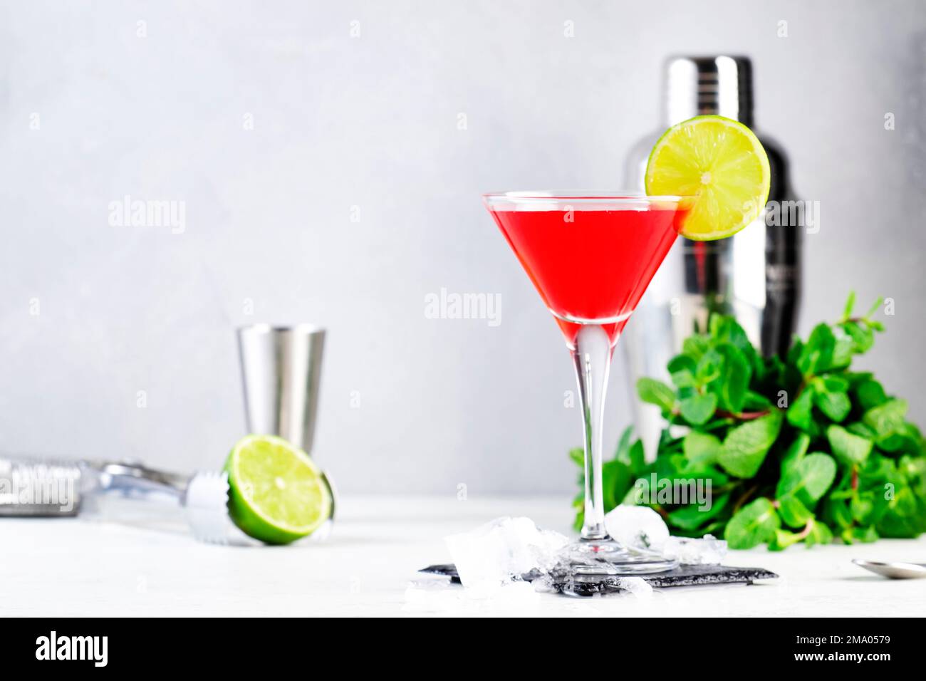 Cosmopolitan classic alcoholic cocktail with vodka, liqueur, cranberry ...