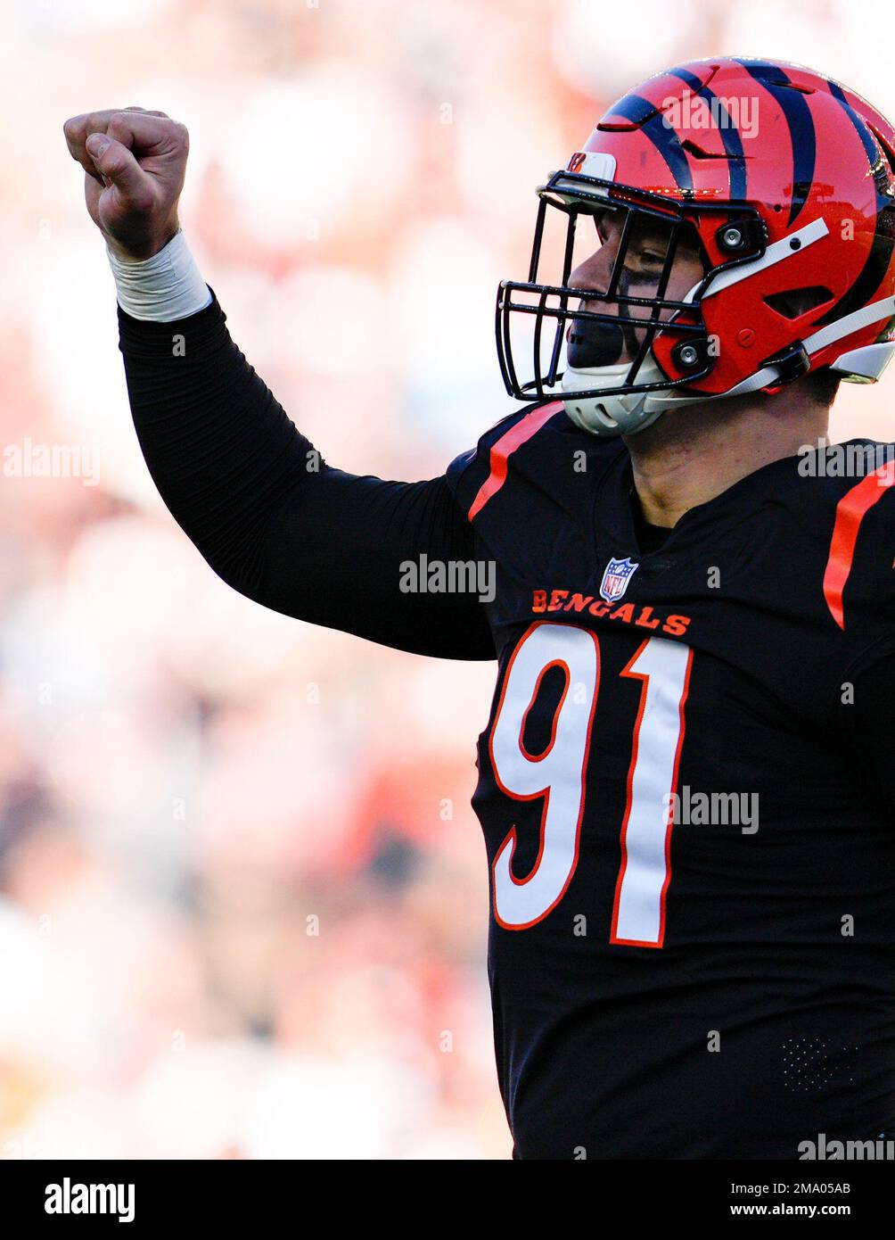 Cincinnati Bengals defensive end Trey Hendrickson (91) plays during an ...