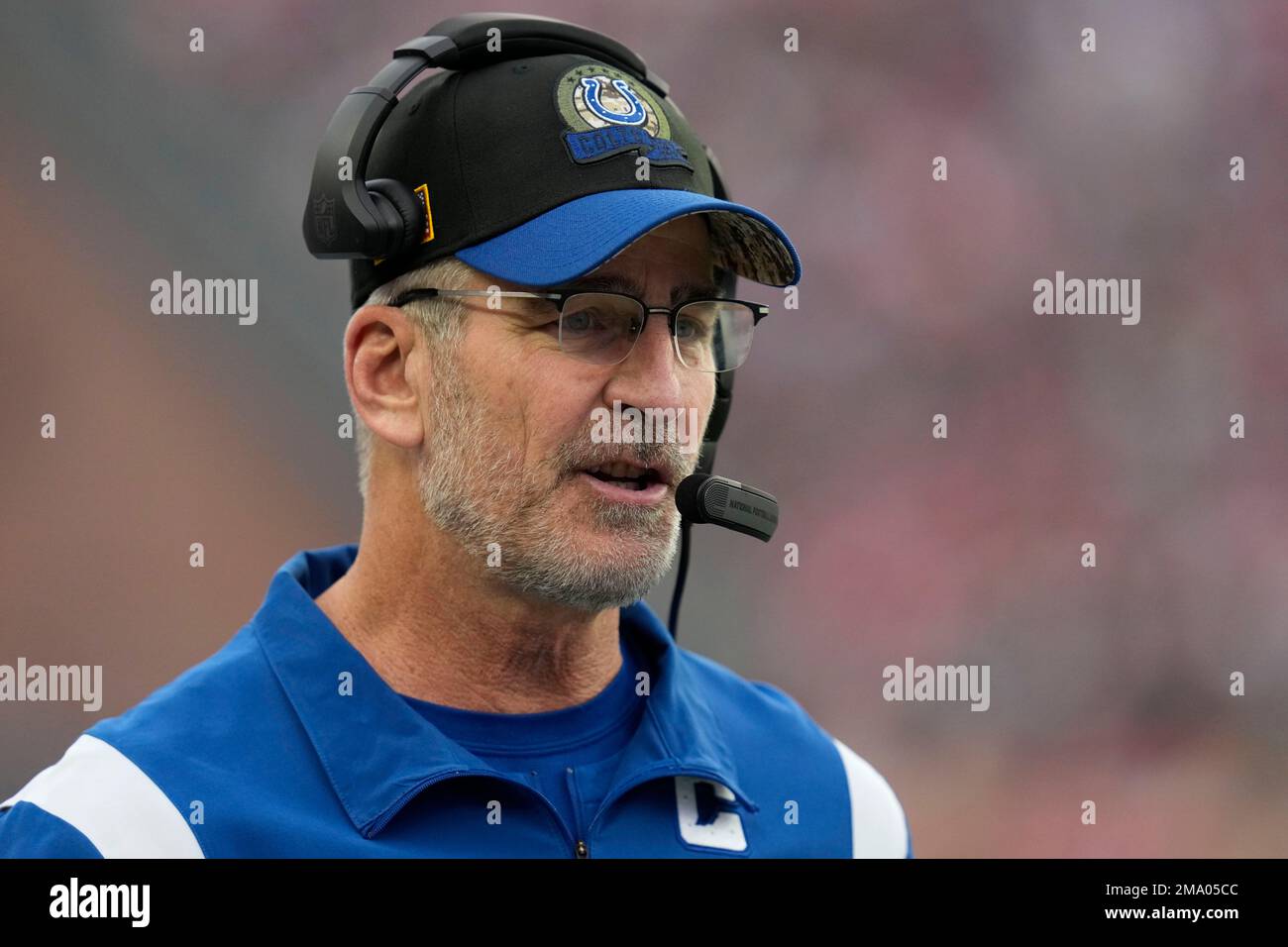 Indianapolis Colts head coach Frank Reich stands on the sideline in the ...
