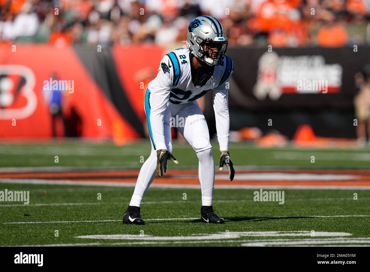 Carolina Panthers cornerback CJ Henderson (24) plays during an NFL ...