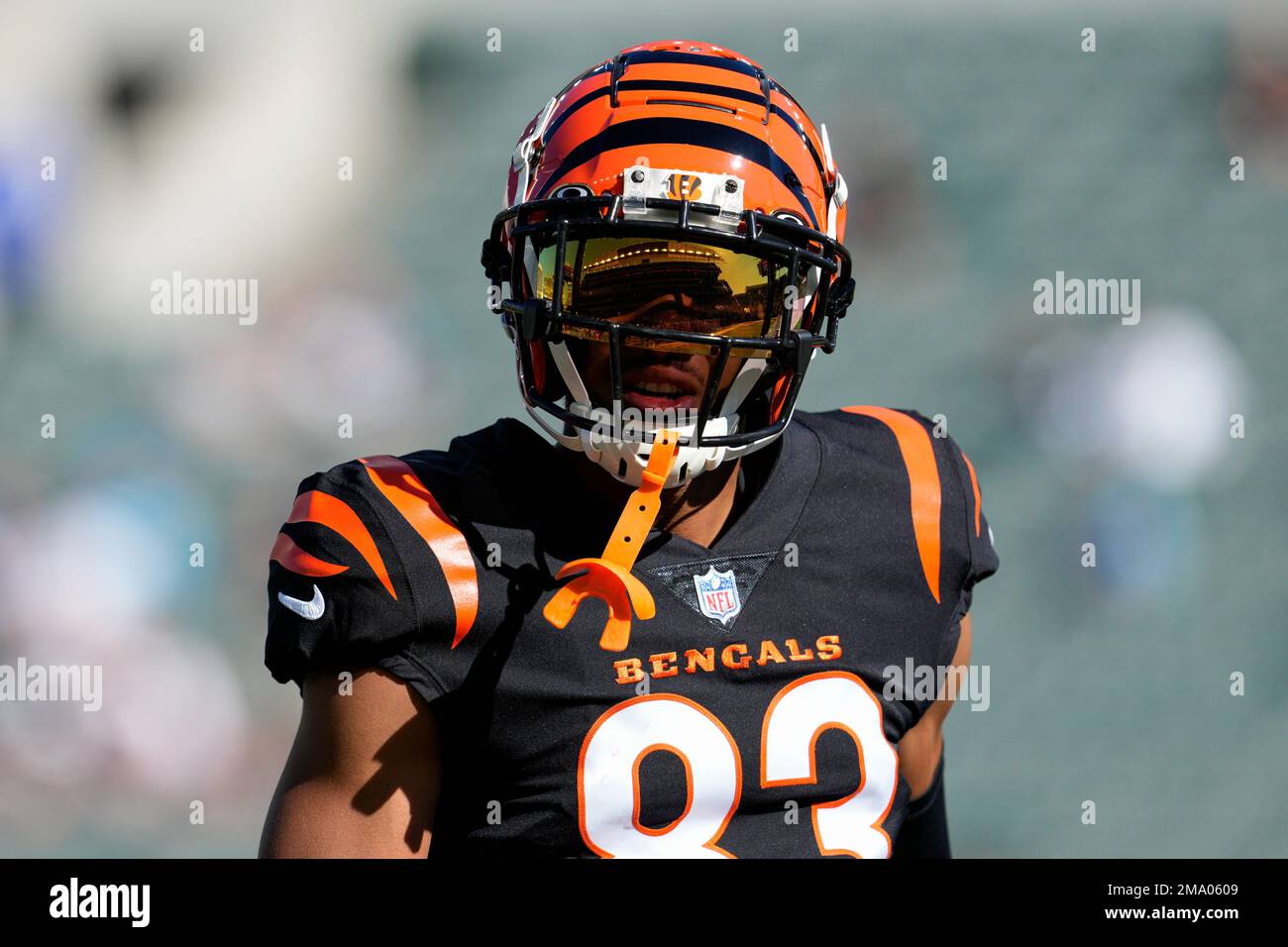 Cincinnati Bengals wide receiver Tyler Boyd (83) warms up during an NFL ...