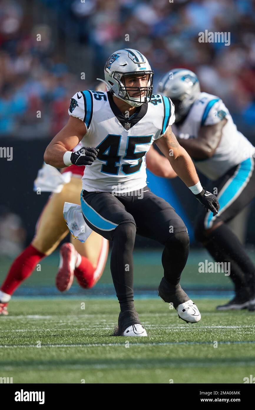Carolina Panthers fullback Giovanni Ricci (45) runs a route during an ...