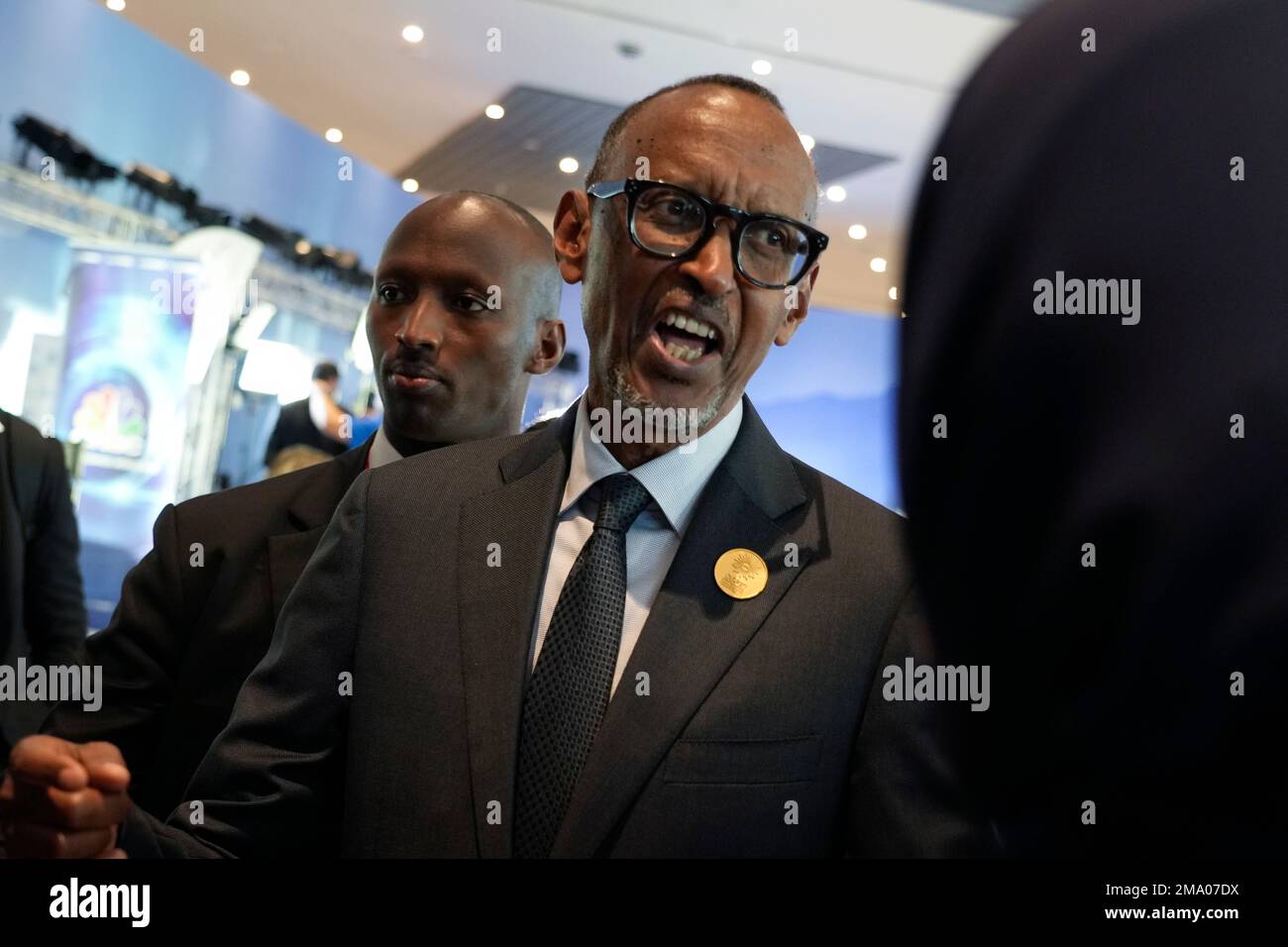 Rwanda's President Paul Kagame heads to the plenary session of the ...